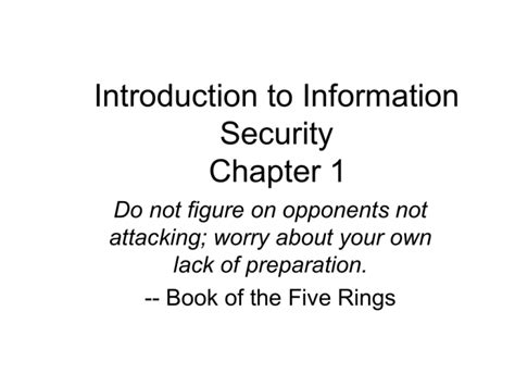 Information Security Chapter 1 Introduction