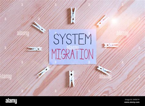 Handwriting Text System Migration Conceptual Photo Moving From The Use Of One Operating