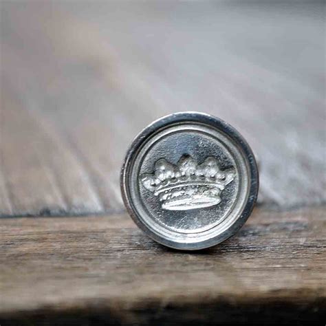 Little Crown Symbol Wax Seal Stamp In Pewter Lecritoire Paris