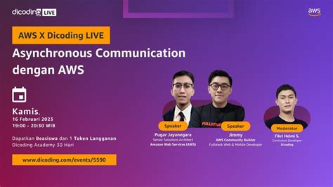 Aws X Dicoding Live Asynchronous Communication Dengan Aws Youtube