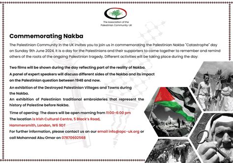 Commemorating Nakba Day Palestinian Catastrophe The Association Of