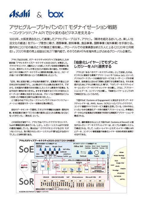 アサヒグループ選んだit戦略、「モダン」と「レガシー」を疎結合？ ｜ビジネス it