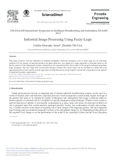 pdf industrial image processing using fuzzy logic