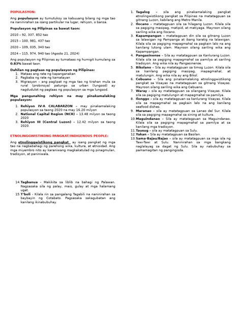 Populasyon At Etnolinggwistikong Pangkat Pdf