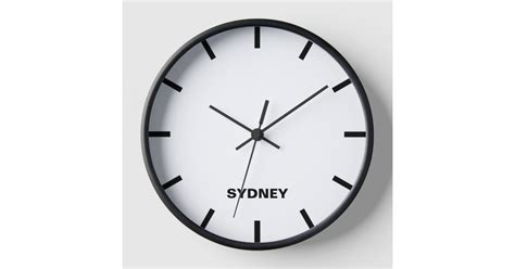 Minimalist Sydney Time Zone Newsroom Wall Clock Zazzle