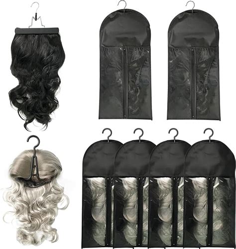 Acfruits 6pcs Wig Storage Bags With Hanger Wig Storage For