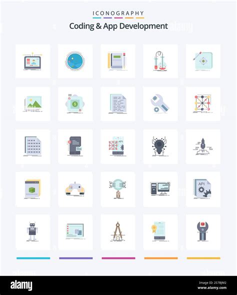 Creative Coding And App Development 25 Flat Icon Pack Such As Flask