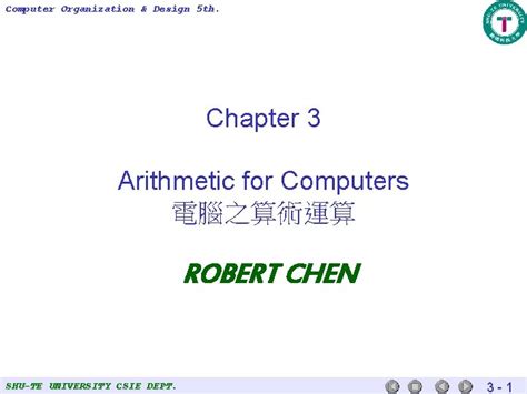 Computer Organization Design 5 Th Chapter 3 Arithmetic