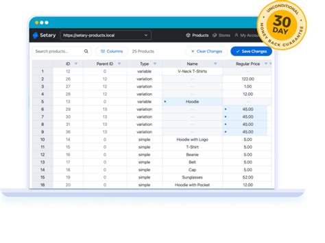 Setary Bulk Edit Woocommerce Products And Variations In A Spreadsheet