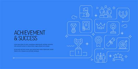 성과 및 성공 관련 벡터 배너 디자인 컨셉 아이콘이 있는 모던 라인 스타일 팀워크에 대한 스톡 벡터 아트 및 기타 이미지 팀워크 성취 개념 Istock