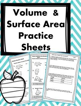 Surface Area And Volume Practice Sheets By Natalie Porter TPT