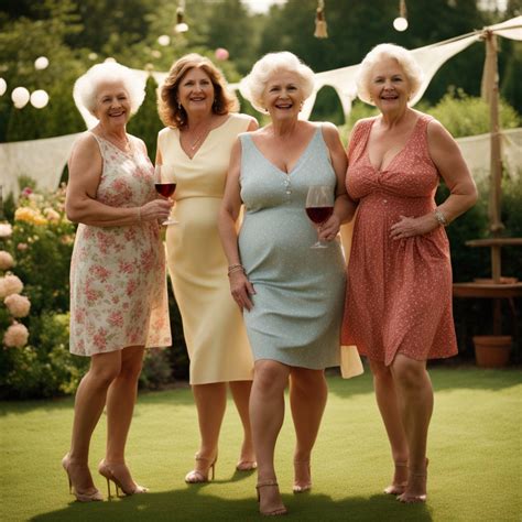 Group Of Beautiful Pale Grannies At A Garden Party By Cleverjoe On