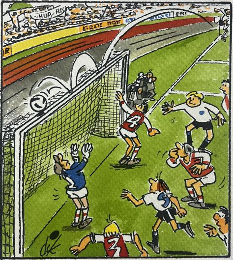 Dik Bruynesteyn Originele Tekening Spanning En Sensatie De Bal Op