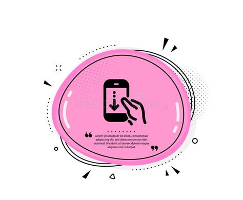 Scroll Down Phone Icon Scrolling Screen Sign Swipe Page Vector Stock Vector Illustration Of