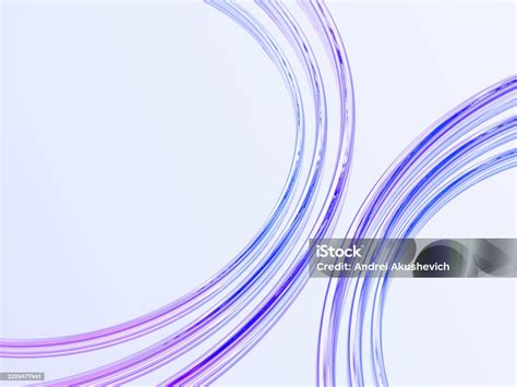 원형 선 렌더링이 있는 3d 유리 홀로그램 투명 링 액체 그라데이션 곡선 줄무늬와 무지개 빛깔의 가벼운 질감이 있는 추상적인 배경 디지털 그래픽 디자인 기술 배너 3차원