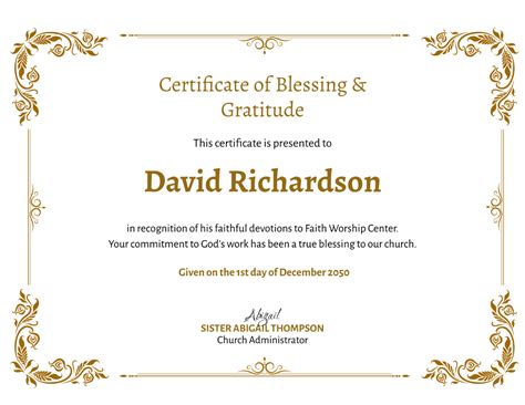Free Printable Church Certificate Templates To Customize Online