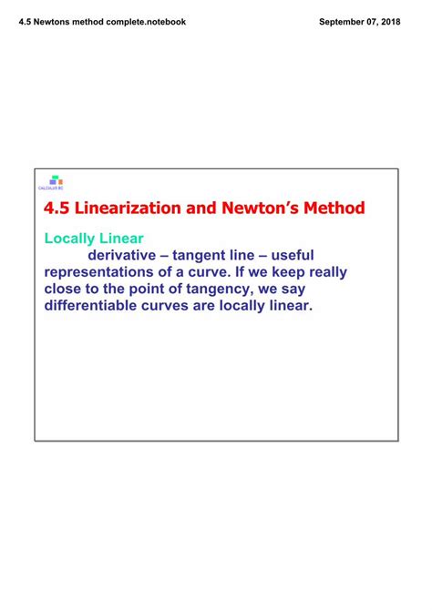 Pdf 45 Linearization And Newtons Method Newtons · 45 Linearization And Newtons Method