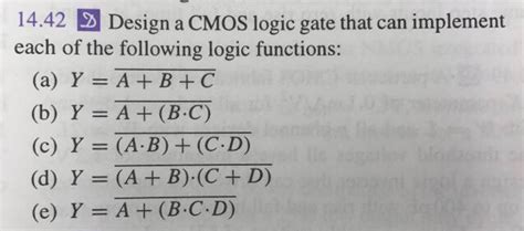 Solved Design A CMOS Logic Gate That Can Implement Chegg