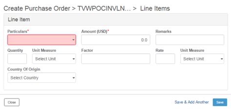Adding Line Items To A PO