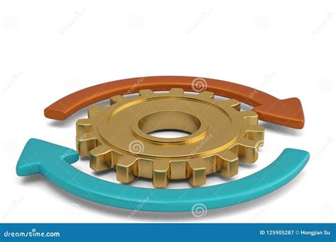 Gear And Arrows As Workflow Concept 3d Illustration Stock Illustration Illustration Of