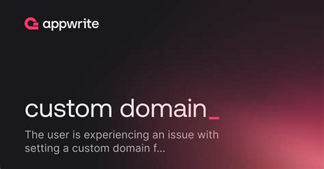 Custom Domain Threads Appwrite