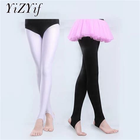 Yizyif 어린이 발레 스타킹 등자 팬티 스타킹 스타킹 댄스 레깅스 요가 체조 레오타드 발레 양말 소녀용 댄스 바지발레 Aliexpress