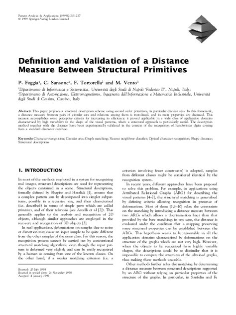 pdf definition and validation of a distance measure between