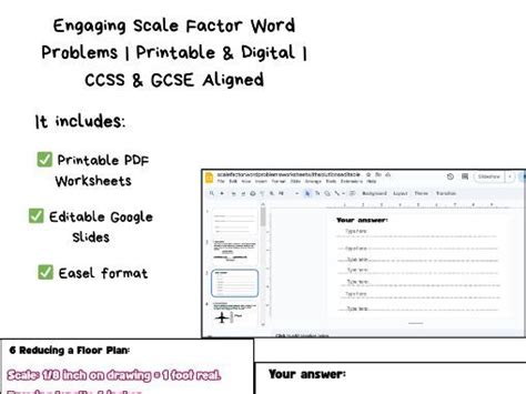 Engaging Scale Factor Word Problems Printable And Digital Ccss And Gcse Aligned Teaching Resources