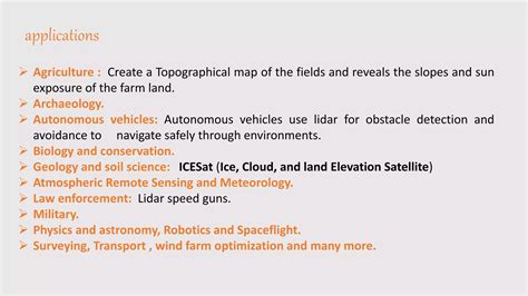 Lidar Technology And Its Applications Pptx