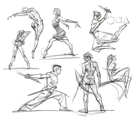 Artstation Gesture Josh Black Наброски Рисование фигур
