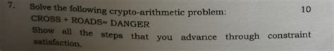 Solved Solve The Following Crypto Arithmetic Problem Chegg
