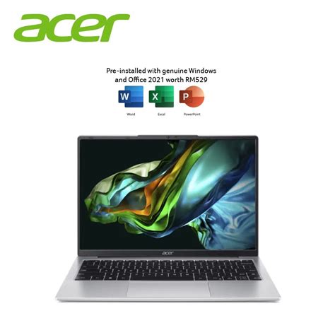 Acer Aspire Lite AL P C B WUXGA Laptop Pure Silver N