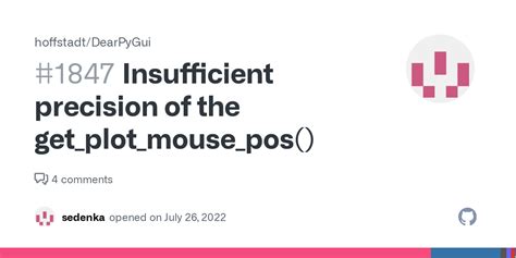 Insufficient Precision Of The Getplotmousepos · Issue 1847 · Hoffstadtdearpygui · Github