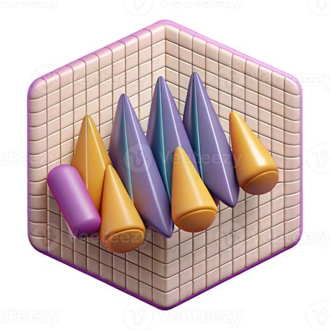 Vibrant Creative Geometric Sound Frequency Chart Isolated Element With Gridlines Professional