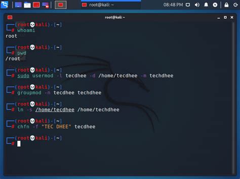 How To Change Username In Kali Linux Kali Linux Tutorial TECH DHEE