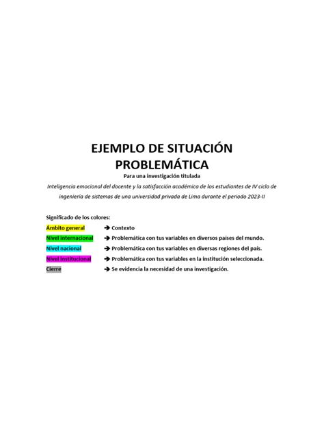 Ejemplo Situación Problematica Pdf Enseñando Maestros