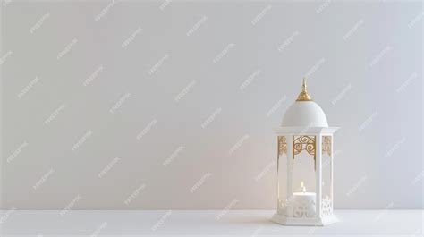 Premium Photo White Lantern On A Bare Wall For Ramadan Ramadan Celebration Background With