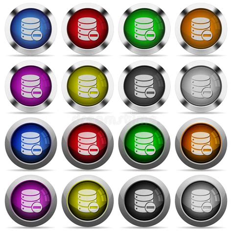 Remove From Database Glossy Button Set Stock Vector Illustration Of Minus Database 186272893