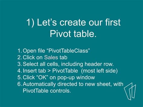 Excel Pivot Tables April 2016pptx