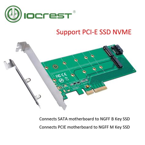 IOCREST PCIe X To NGFF PCIe NVMe SSD SATA To NGFF SATA Adapter Card In Add On Cards From