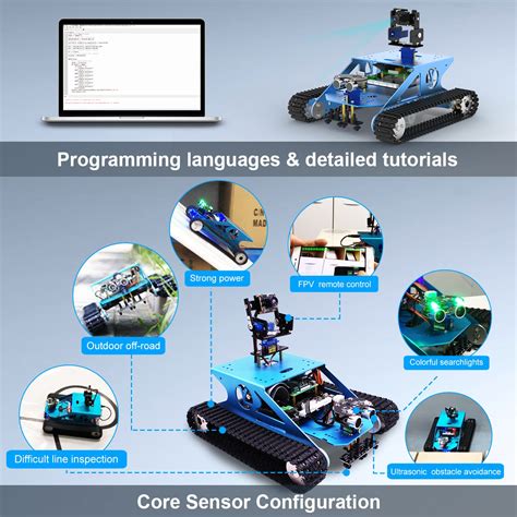 mua yahboom ai robot kit tank chassis for raspberry pi 4b camera