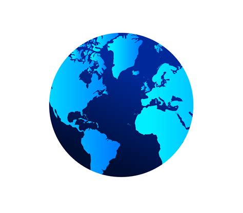 Earth Globe With Blue Color Vector Illustration World Globe World Map In Globe Shape Earth