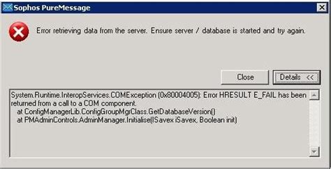Error Retrieving Data From The Server