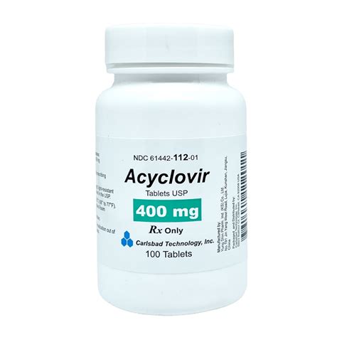 Acyclovir 400mg 25ct 50ct 100ct Tablets