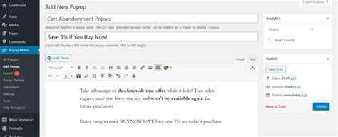 WooCommerce Cart Abandonment Popup Popup Maker