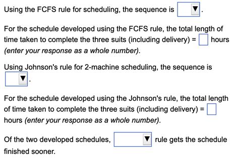 Solved Using The Fcfs Rule For Scheduling The Sequence Is