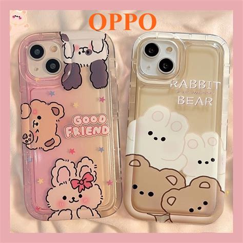 เคสโทรศัพท์มือถือ ลายการ์ตูนกระต่าย หมีน่ารัก สําหรับ Oppo A57 A15