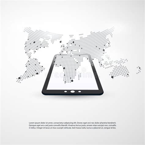Cloud Computing And Networks Concept With World Map Abstract Global