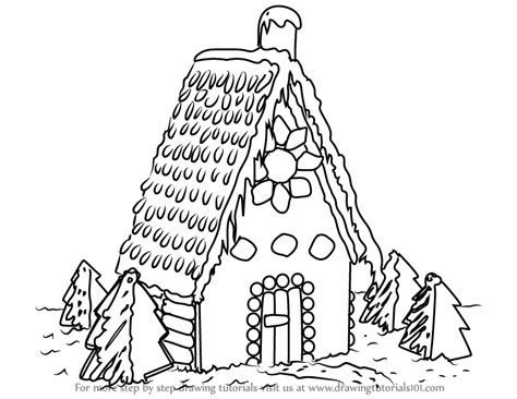 How To Draw Gingerbread House Houses Step By Step DrawingTutorials