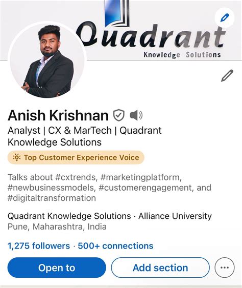 anish krishnan on linkedin customerexperience topvoice badge